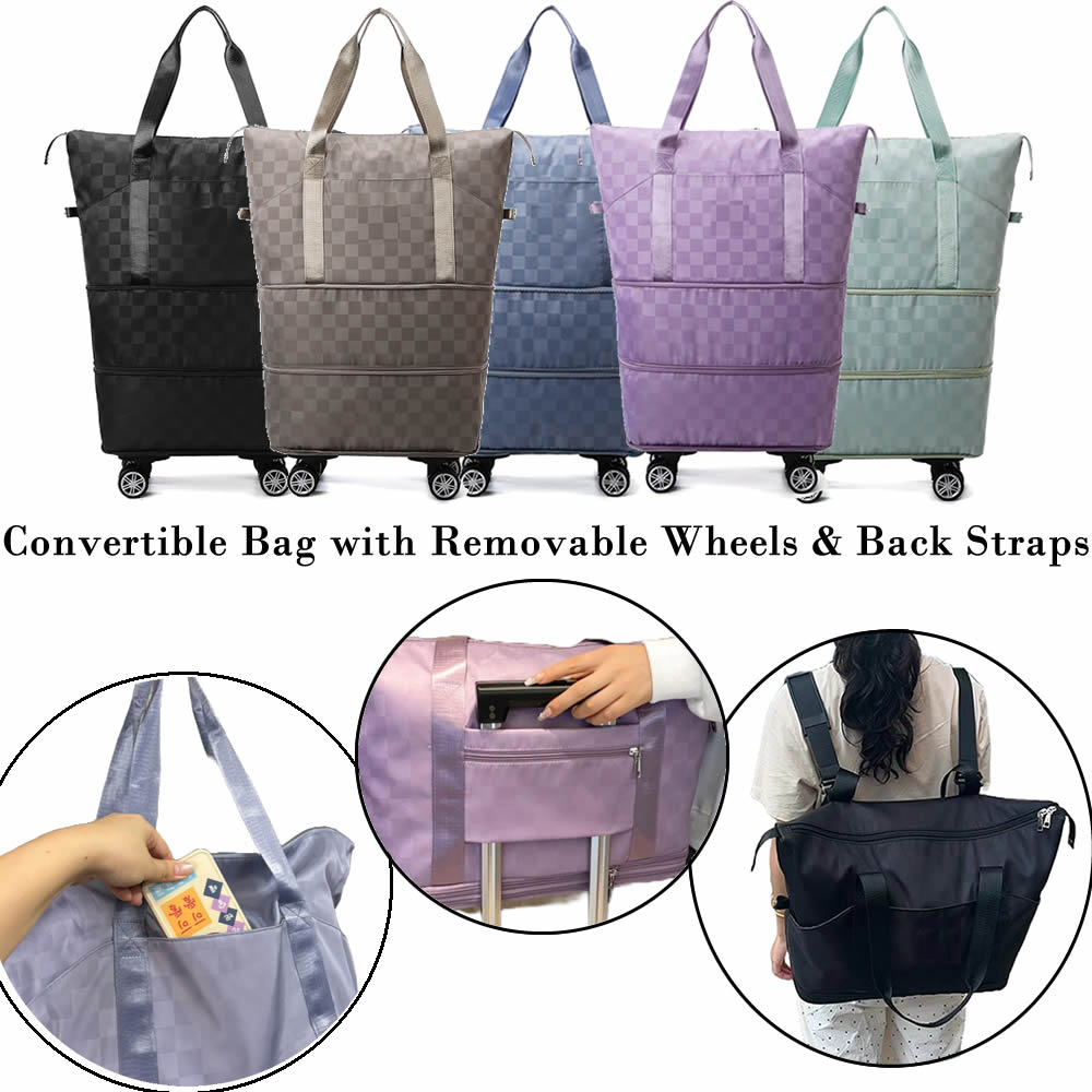 Convertible Bag with Removable Wheels and Backpack Straps — FUNKY.sg